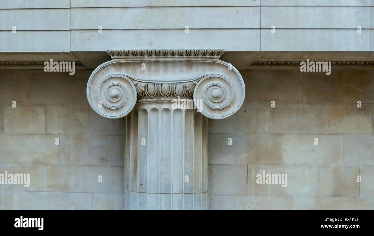 An ancient wall of Greece from Parthenon. Greece officially the ...