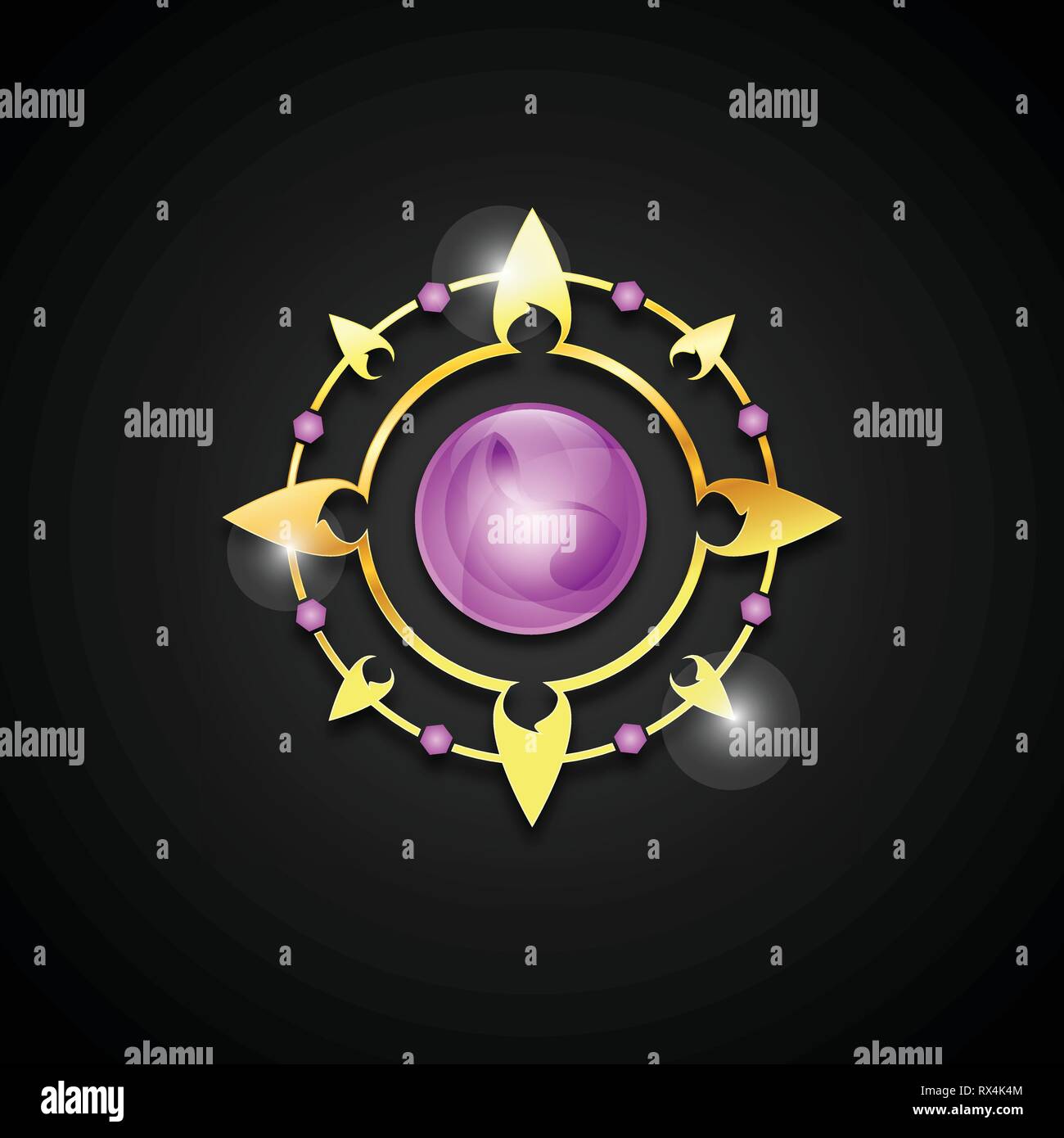 Luxury abstract emerald violet color jewelry vector symbol design Stock ...