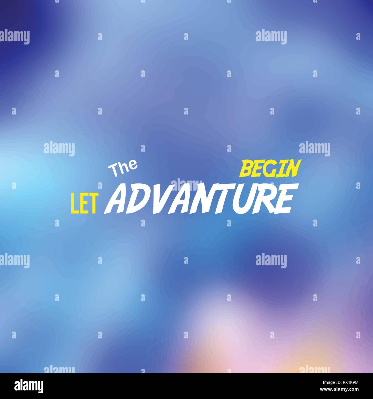 let the adventure begin. Life quote with modern background vector ...