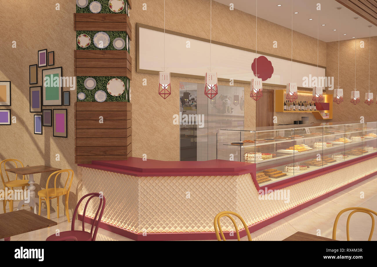 3d rendering of a pub / stand Stock Photo - Alamy