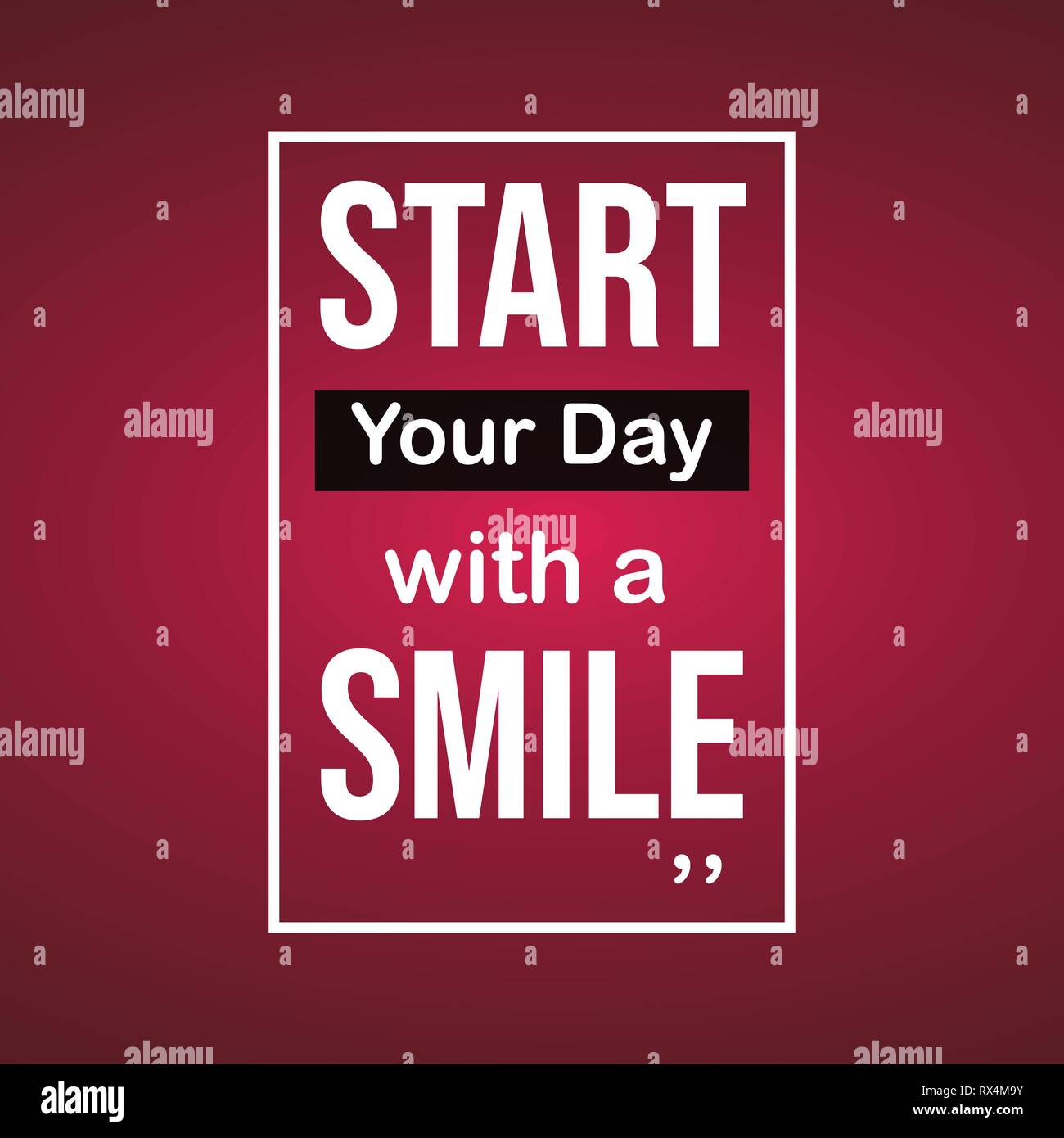 Start Your Day With A Smile Life Quote With Modern Background Vector