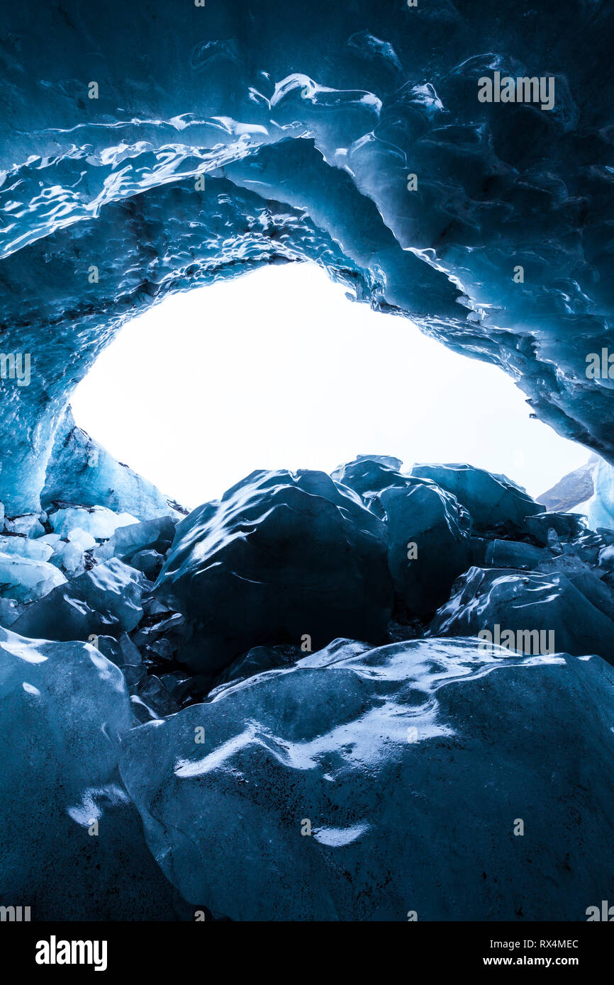 Ice cave, Skaftafell National Park, Southern Iceland, Iceland, Europe ...