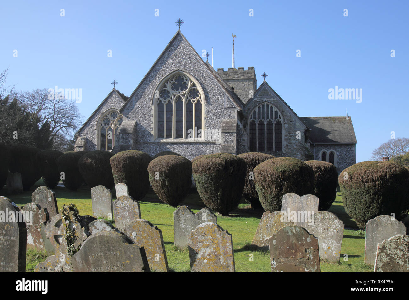graveyard in the fine old parish church in the west sussex village of ...