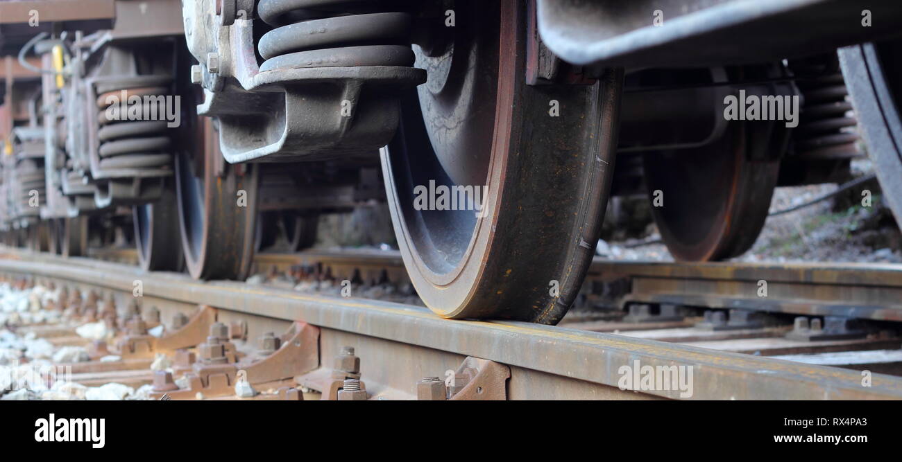 Freight train wheels hi-res stock photography and images - Alamy