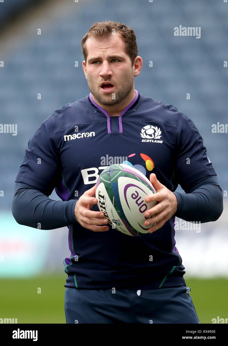 Scotland's Fraser Brown during the captain's run at BT Murrayfield ...