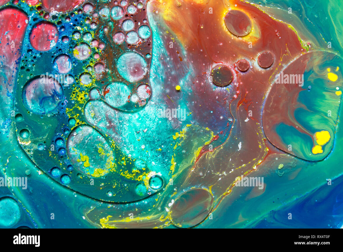 Colorful bubble acrylic paints, colorful paint drops, abstract colorful ...