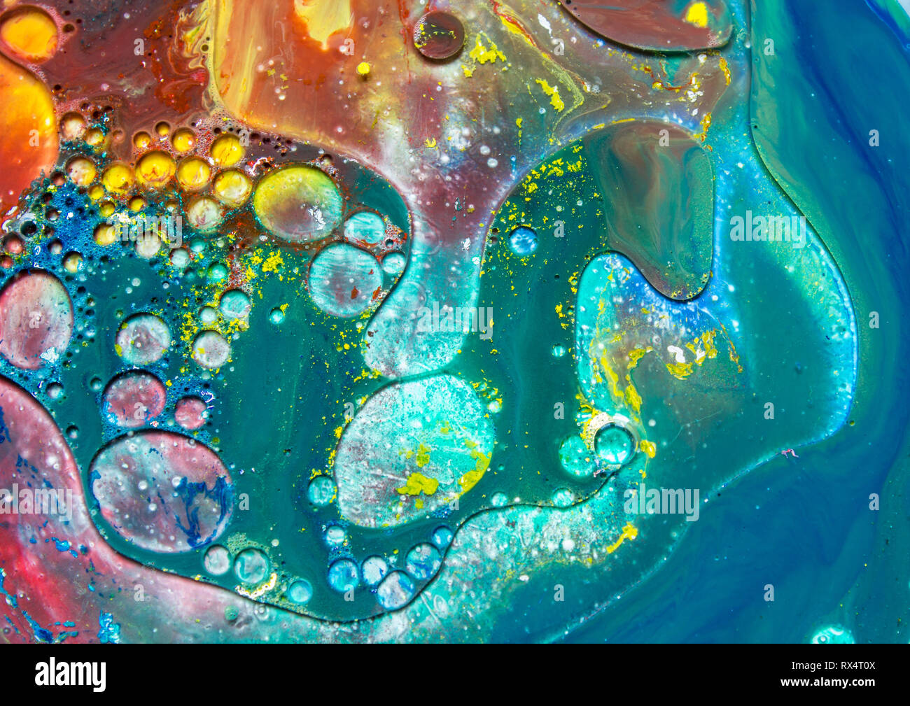 Colorful bubble acrylic paints, colorful paint drops, abstract colorful ...