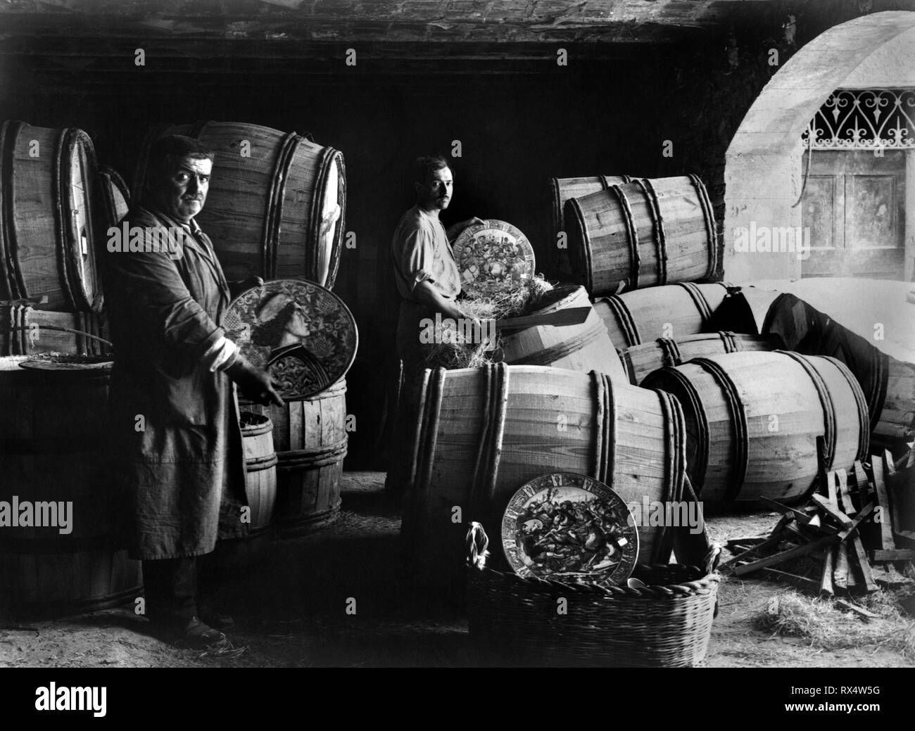 majolica factory, antica fabbrica maioliche deruta, umbria, italy, 1930 ...