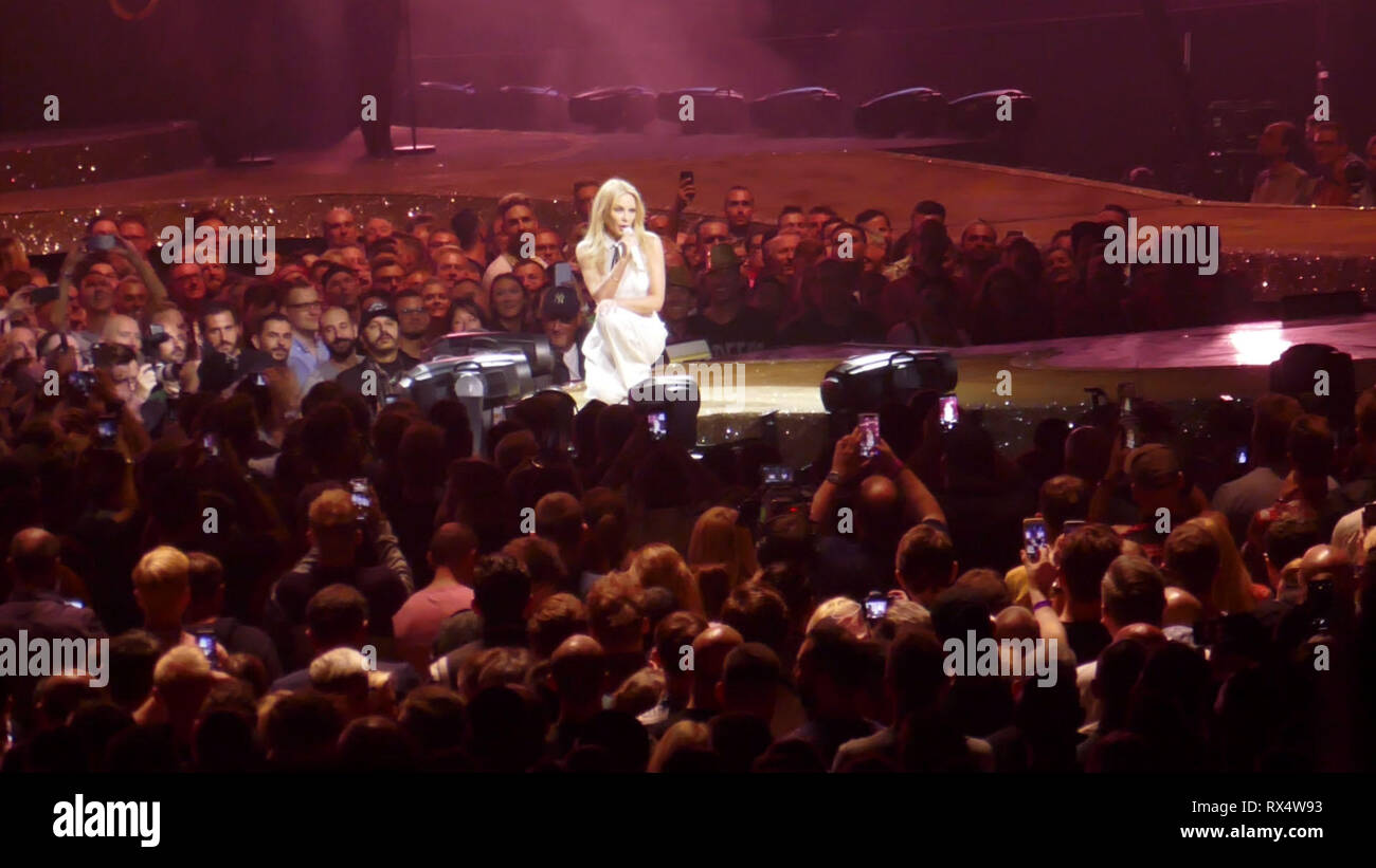 LONDON, ENGLAND - SEPTEMBER 27: Singer Kylie Minogue performs in ...