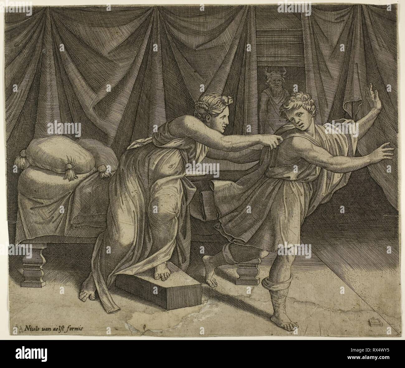 Joseph and Potipher's Wife. Marcantonio Raimondi (Italian, c. 1480-1534 ...