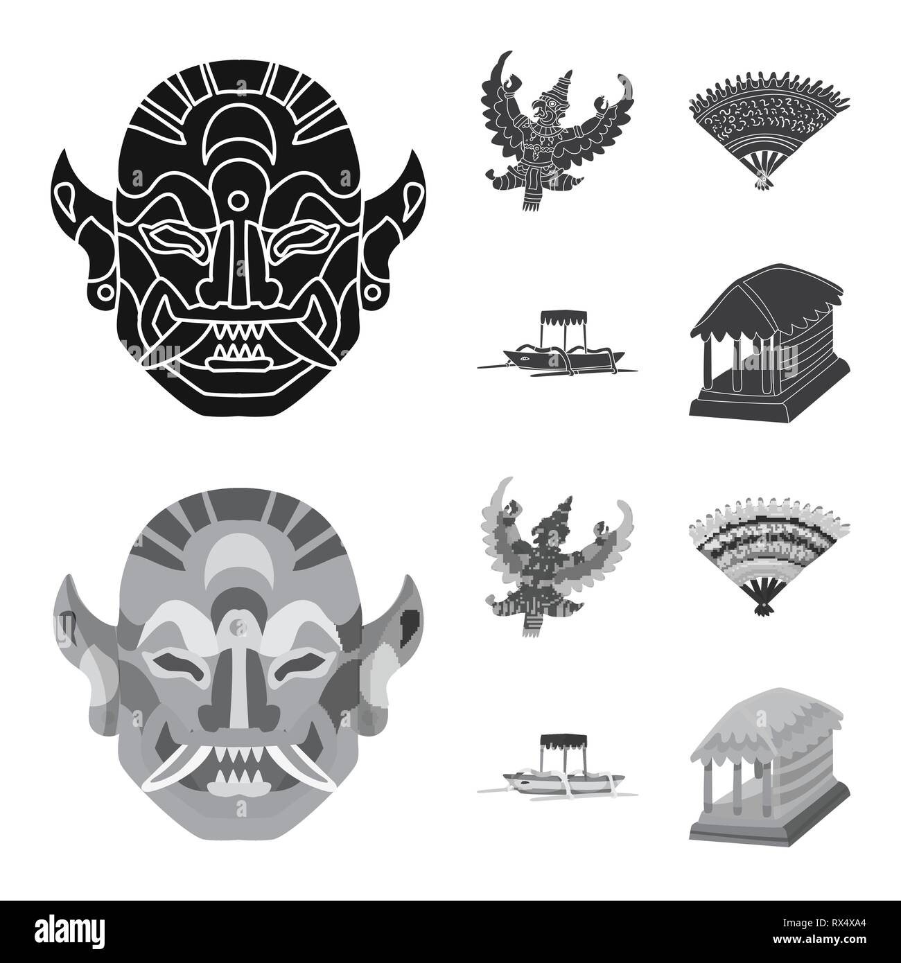 mask,garuda,fan,boat,hut,indonesian,bird,beautiful,sail,house,culture ...