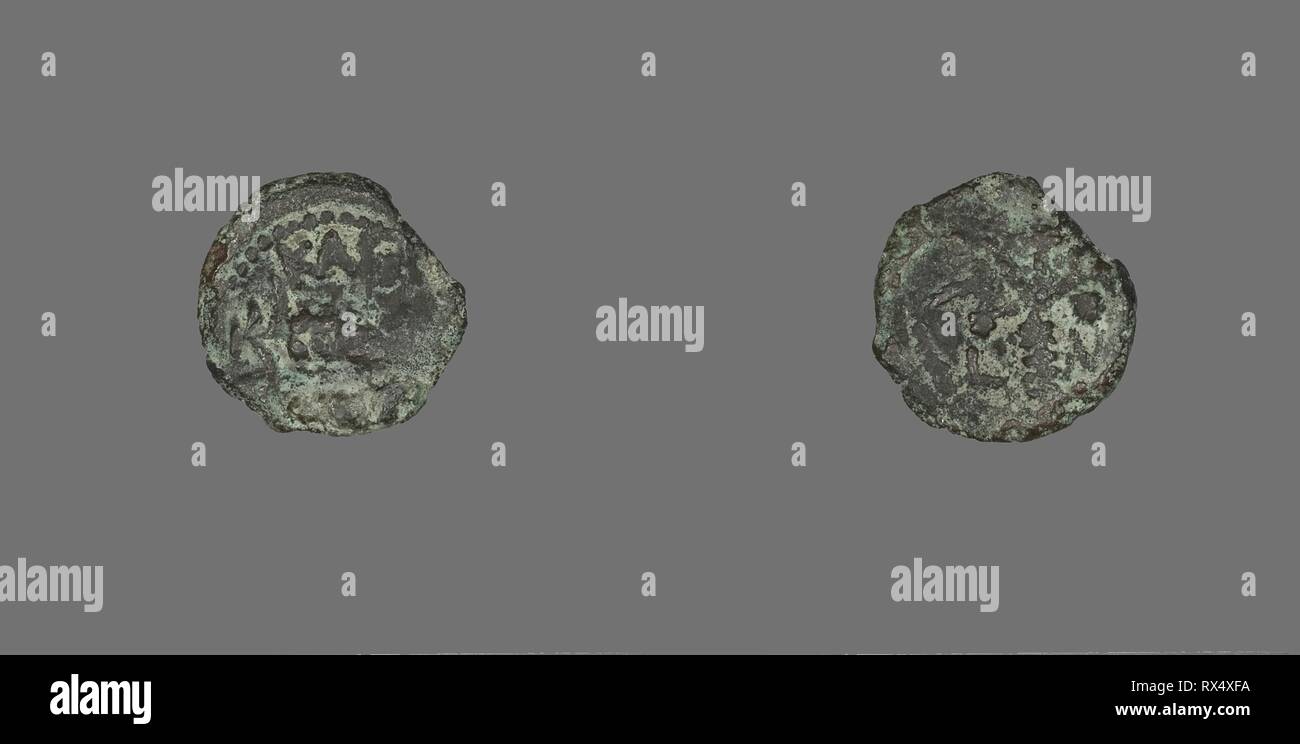 Coin Depicting a Stalk of Grain. Roman; Palestine. Date: 9 AD-11 AD ...