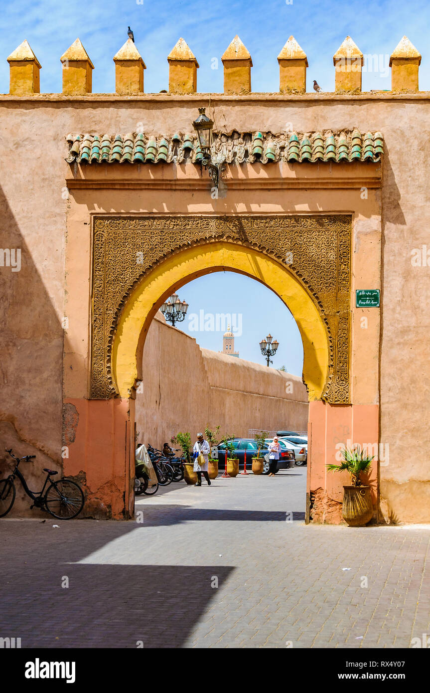 Gate in the Medina of Marrakech, Morocco Stock Photo - Alamy