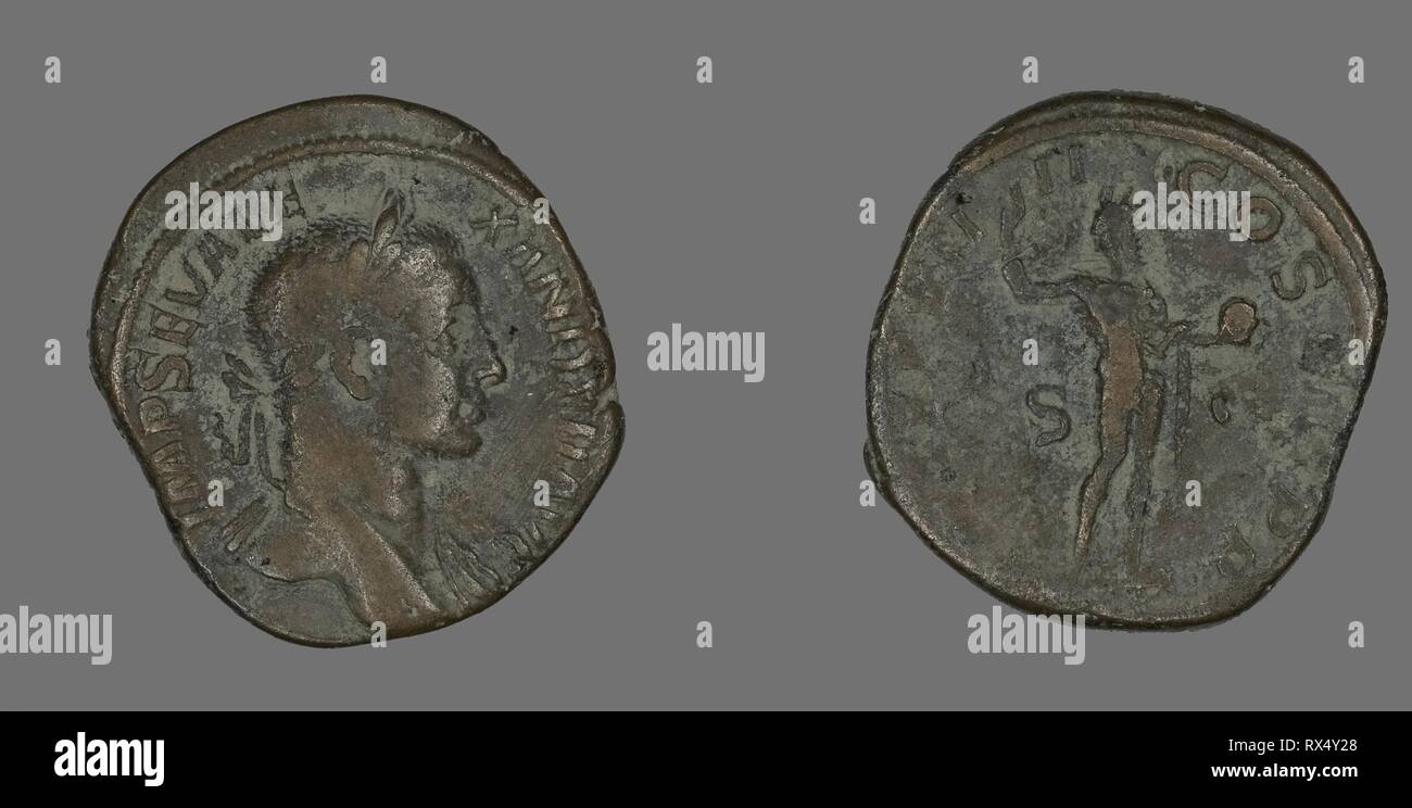 Sestertius (Coin) Portraying Emperor Severus Alexander. Roman, minted ...