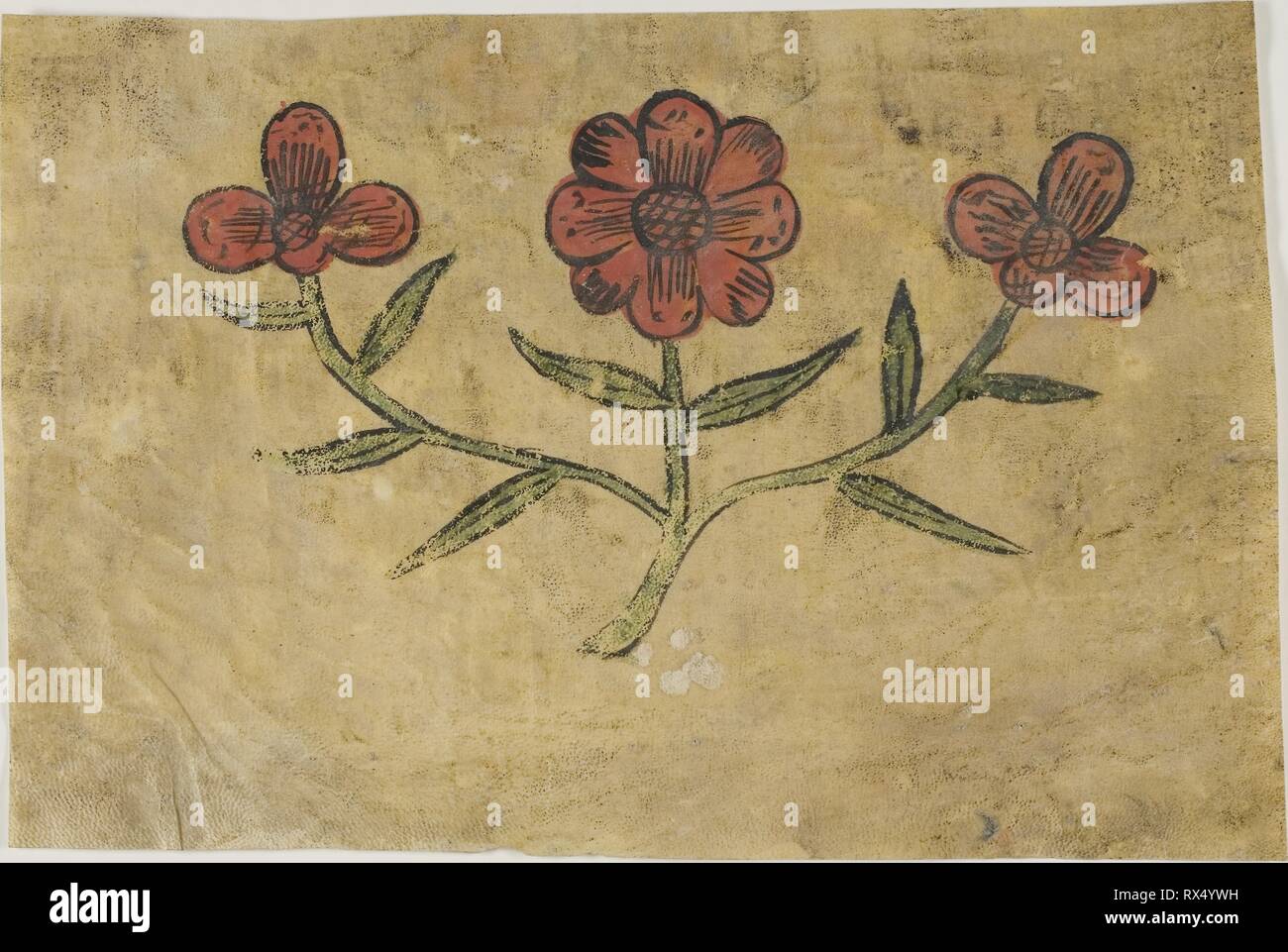 Manuscript Cutting with Flowers. European. Date: 1300-1500. Dimensions ...
