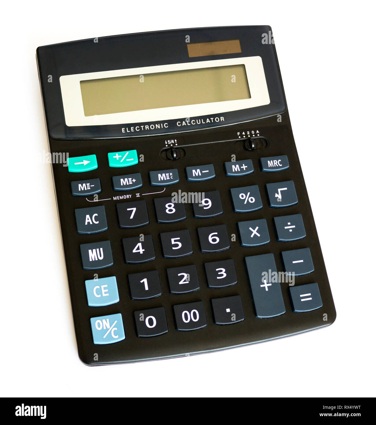 Electronic calculator close up isolated on white background Stock Photo ...