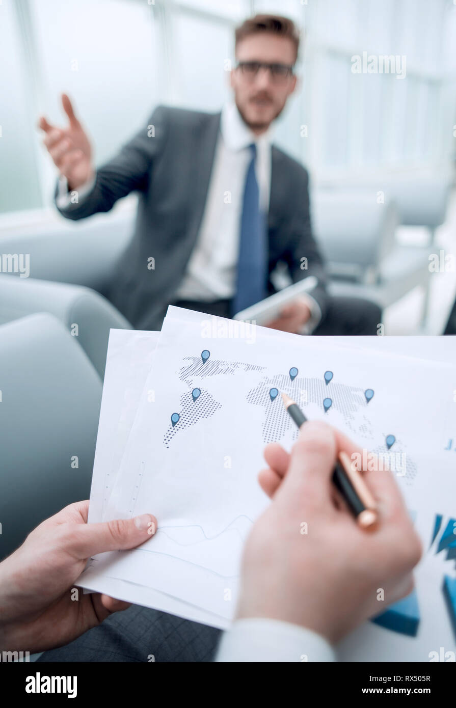 Closeup man analyzing data charts hi-res stock photography and images ...