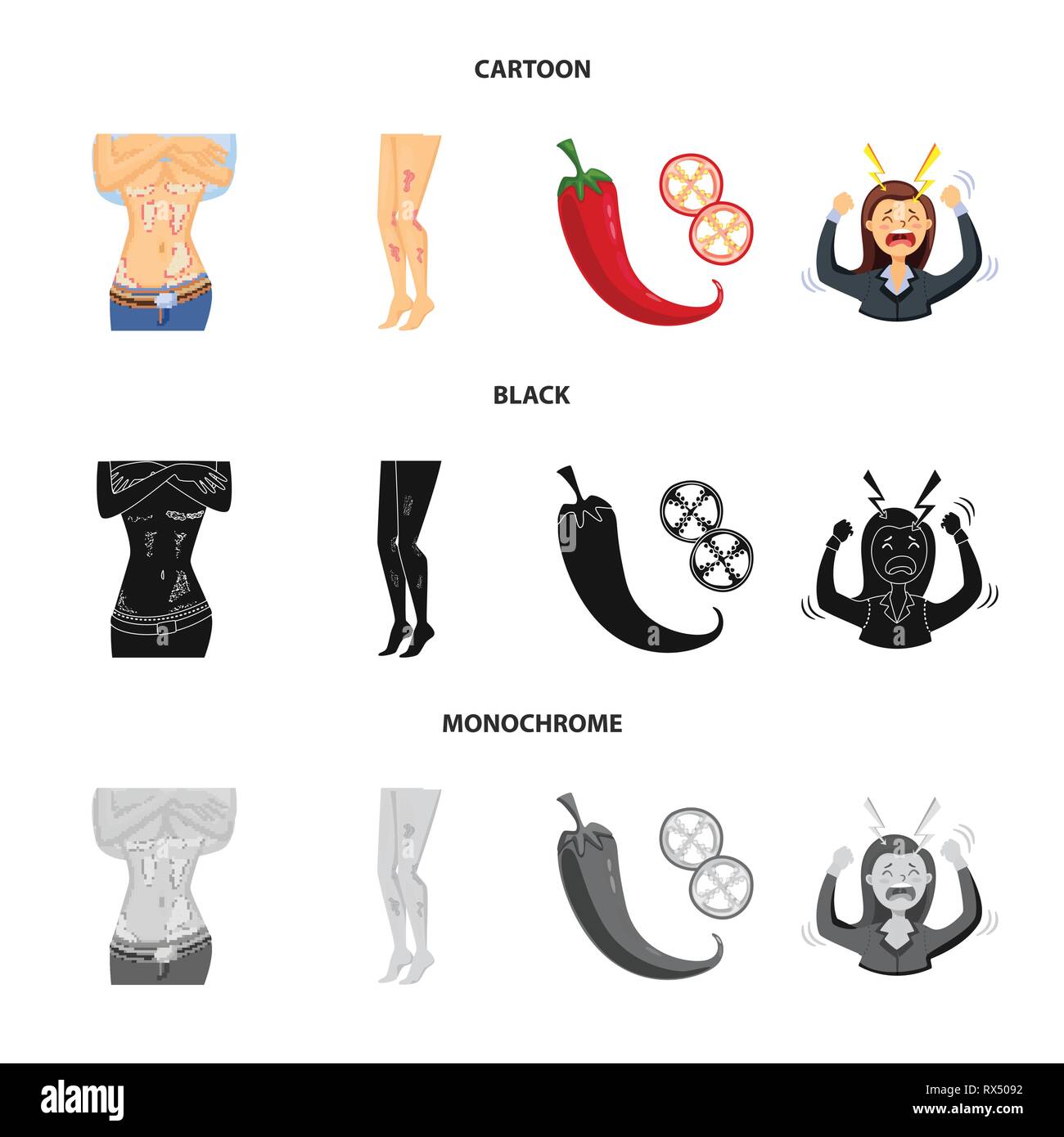 Woman red rash face Cut Out Stock Images & Pictures - Alamy