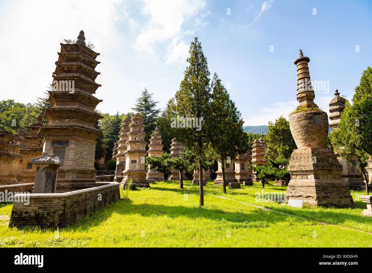 Pagoda forest in Shaolin temple, Dengfeng, Henan Province, China. It is ...