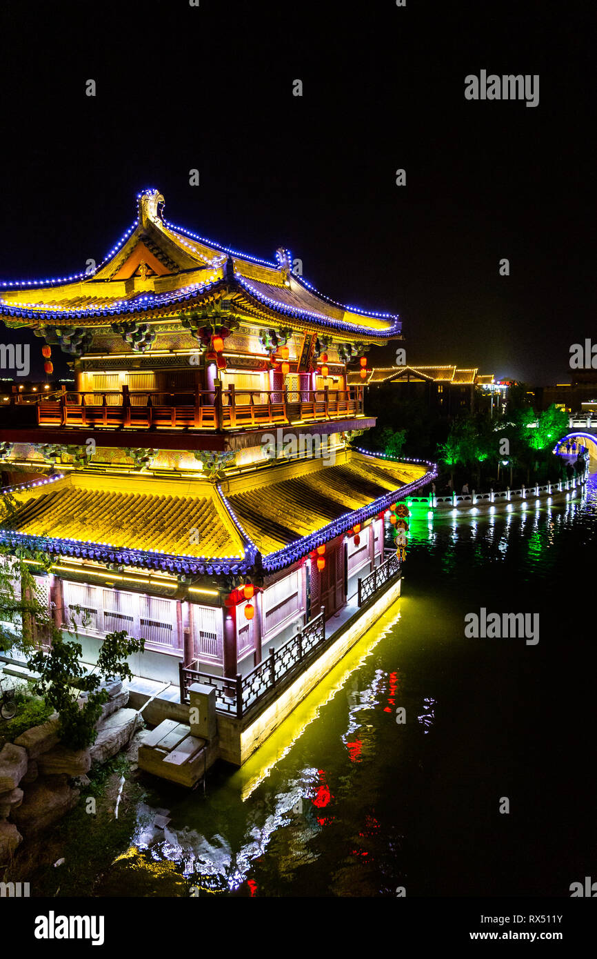 Qingming riverside in Kaifeng, known as Shui Xi , is beautifully ...