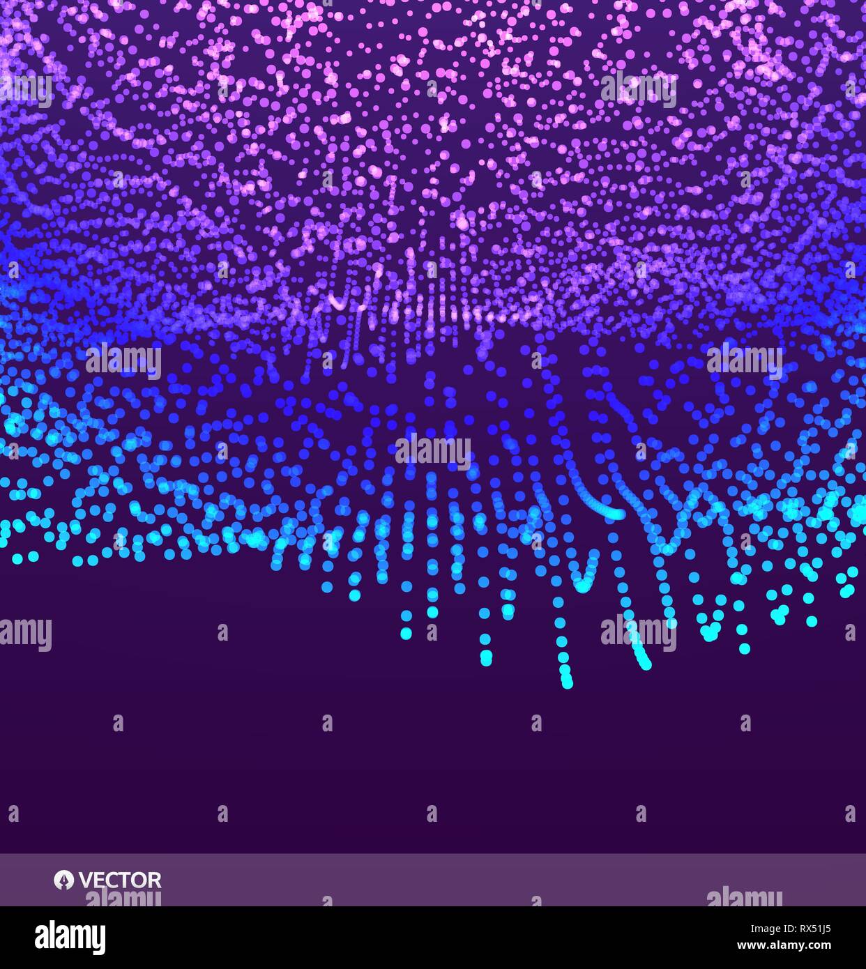 Array with dynamic particles. 3d technology style. Abstract background ...