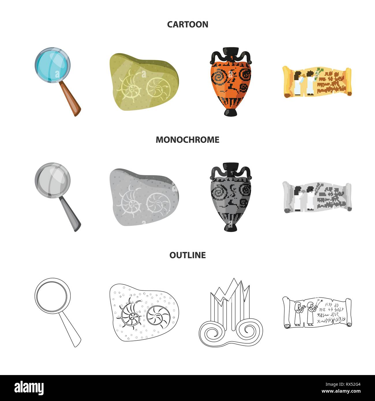 lens,rock,amphora,scroll,glass,black,artifact,papyrus,tool,figure ...