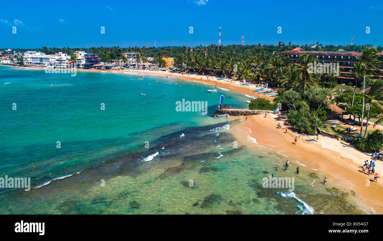 Aerial. Hikkaduwa beach. Sri Lanka Stock Photo - Alamy