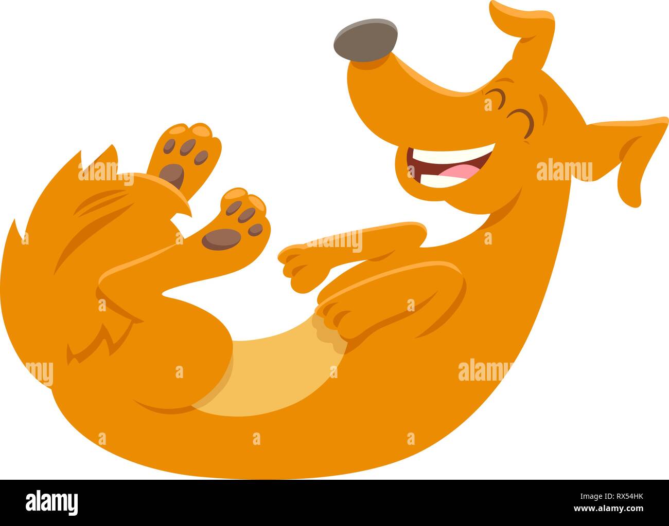 Cartoon Illustration of Happy Red Dog Animal Character Stock Vector ...