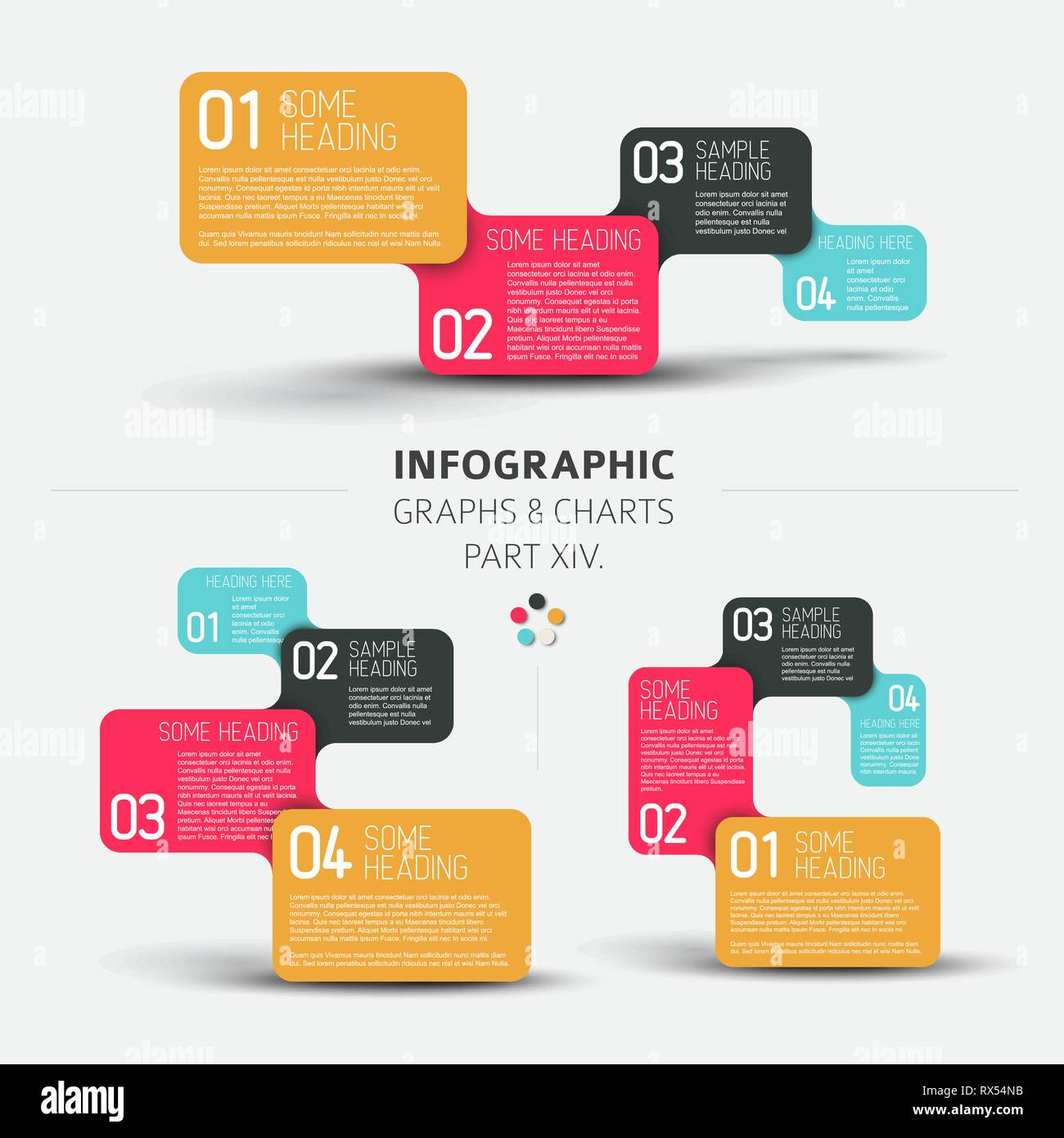 Vector flat design infographic elements (diagrams with rectangles) - 14. part of my infographic ...