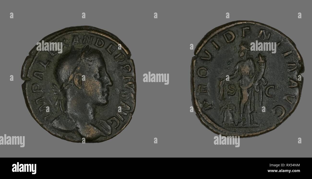 Sestertius (Coin) Portraying Emperor Severus Alexander. Roman, minted ...