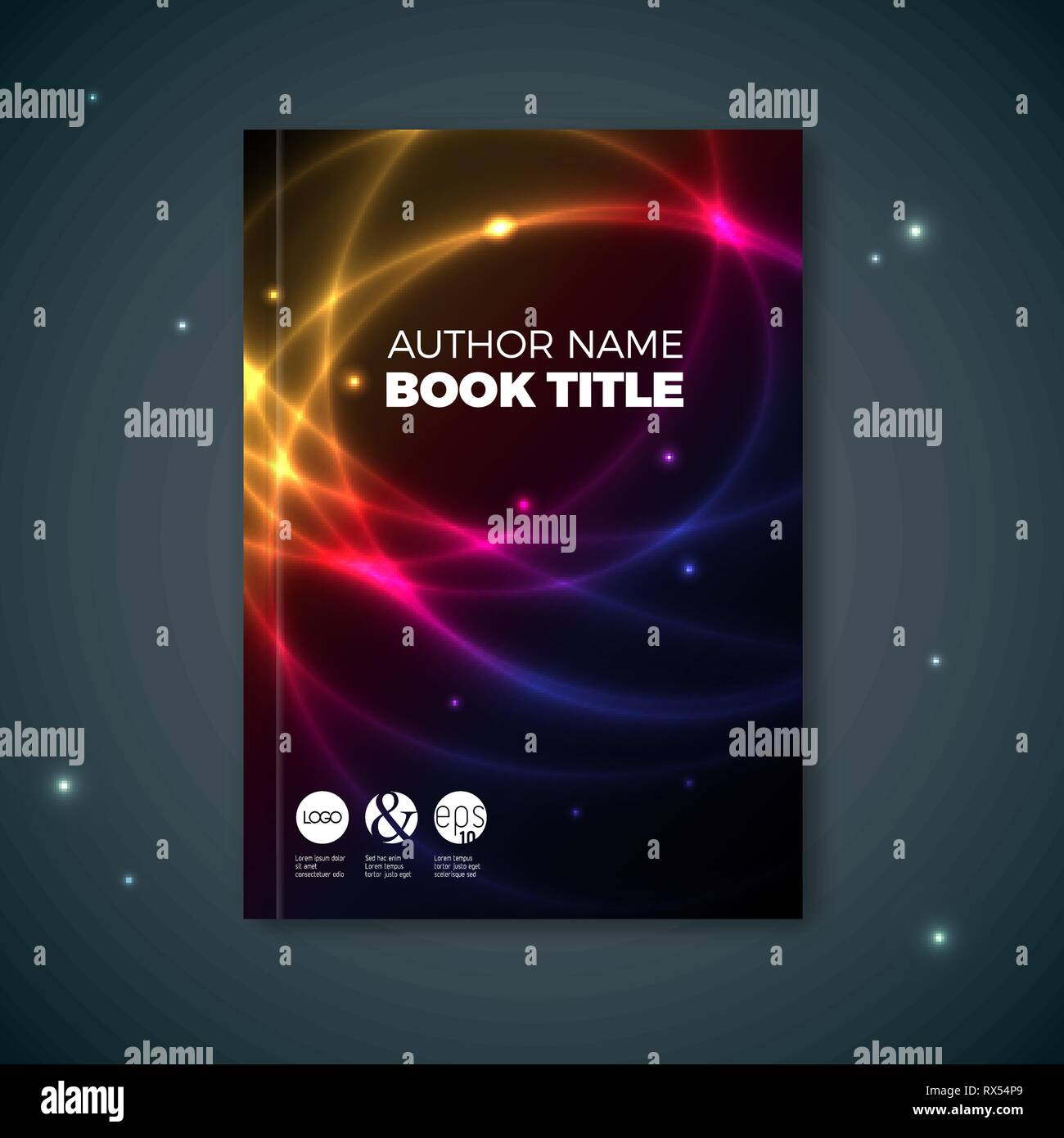 Modern dark Vector abstract brochure / book / flyer design template ...