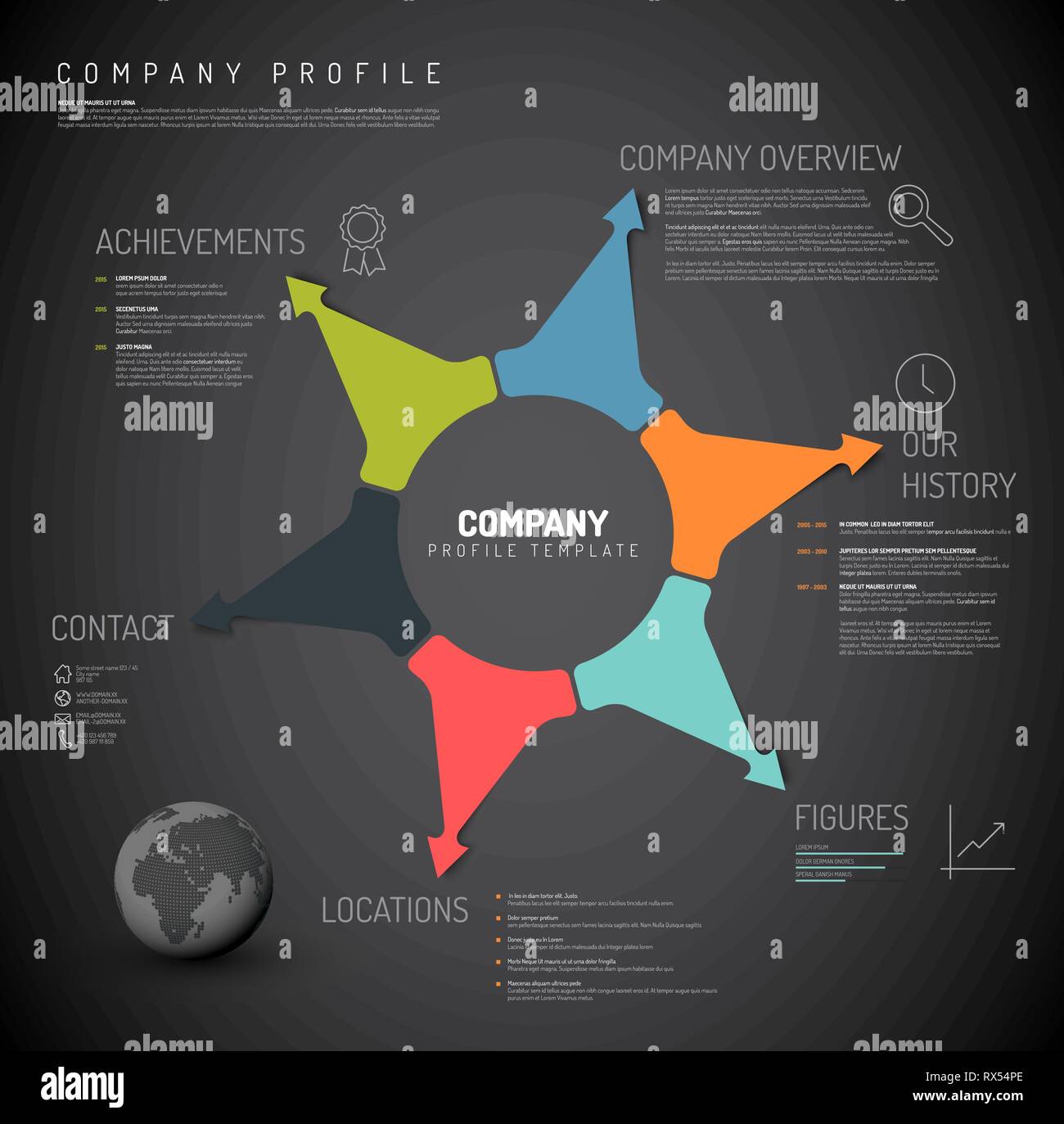 Vector Company infographic overview design template with colorful ...
