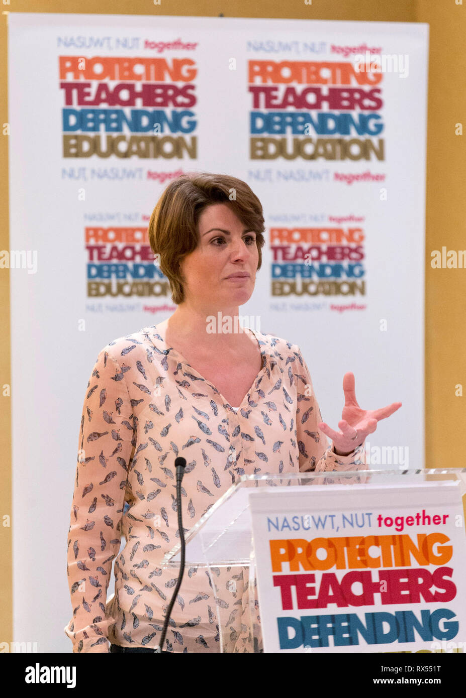 Emma Hardy MP at an NUT education rally in London on 11 May 2013 Stock ...