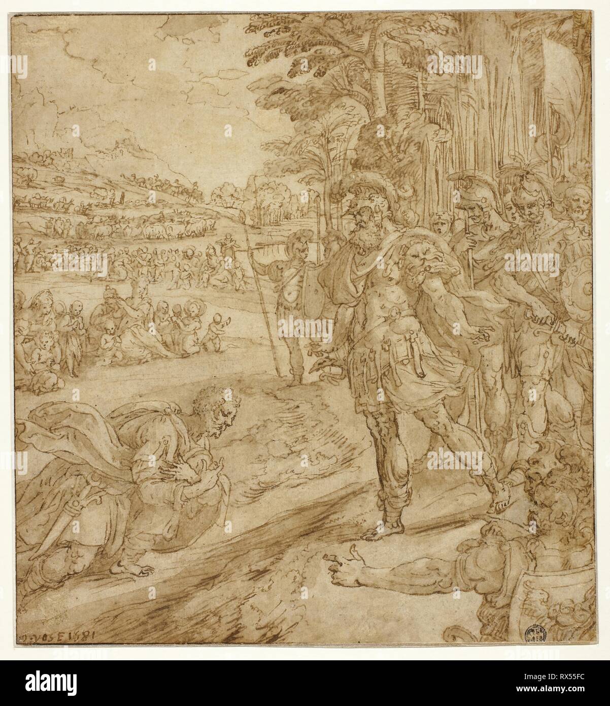 The Reconciliation of Jacob and Esau. Maerten de Vos; Flemish, 1532-1603. Date: 1581. Dimensions ...