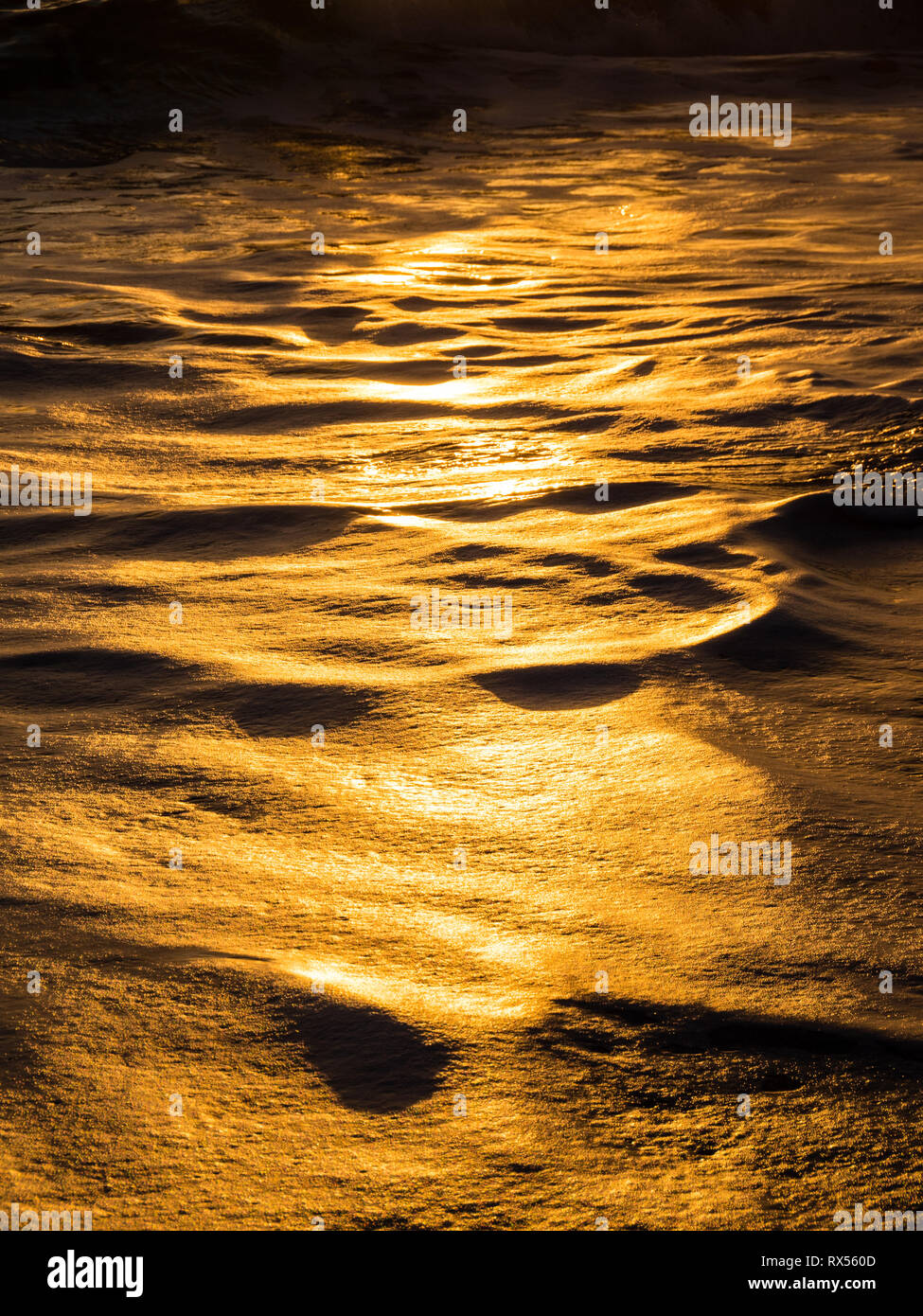 Sunset Over Atlantic Sea, Waves Hitting Tropical Beach, Eleuthera ...