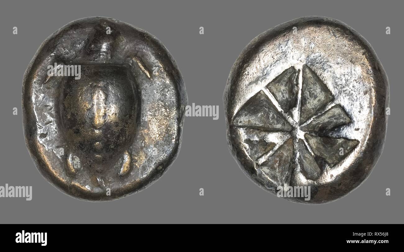 Stater (Coin) Depicting a Sea Turtle. Greek. Date: 510 BC-485 BC ...