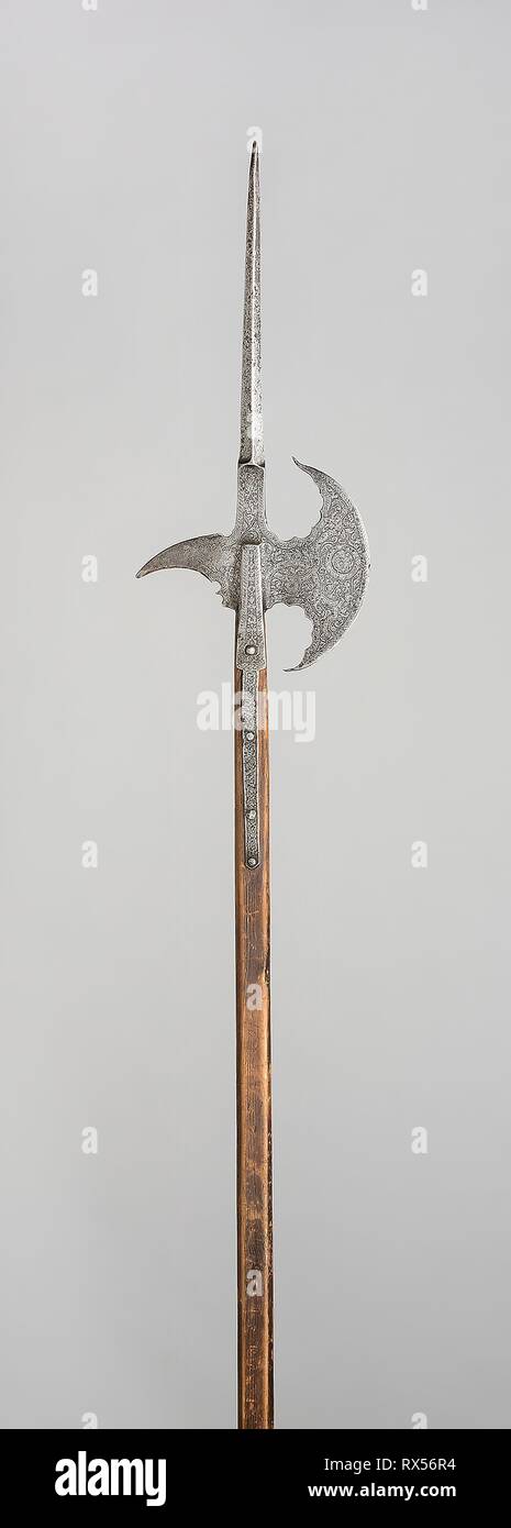 Halberd. German. Date: 1580-1600. Dimensions: . Steel, iron, and wood ...
