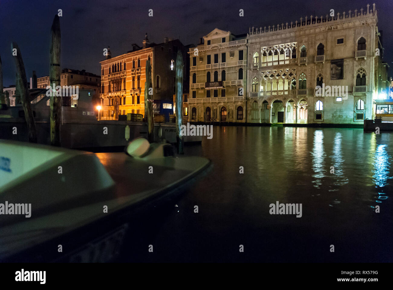 'Ca D'oro. Facade of the palazzo building on Grand Canal in Venice ...