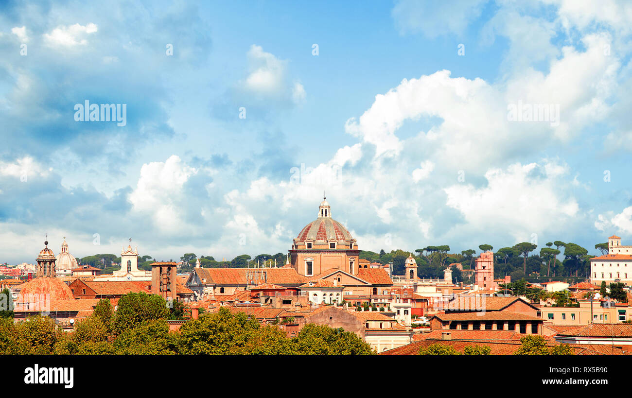 Rome panorama, Italy. Rome landmark architecture Stock Photo - Alamy