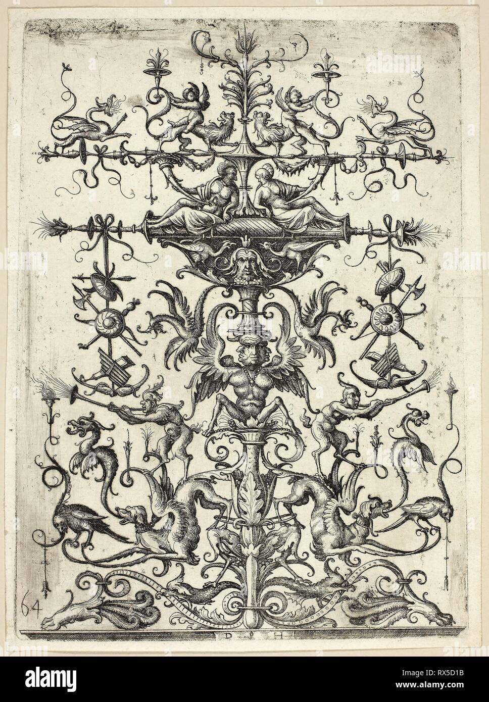 Ornament with Arabesques. Daniel Hopfer, I; German, 1470-1536. Date ...
