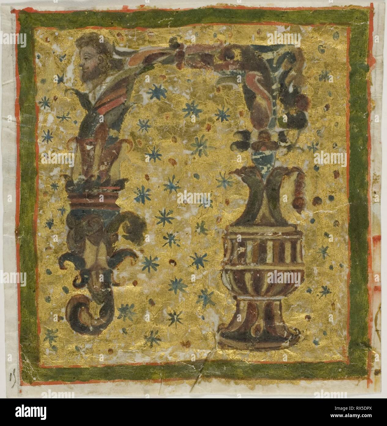 Decorated Initial "N" with Terme (or Grotesque) and Urn from a ...