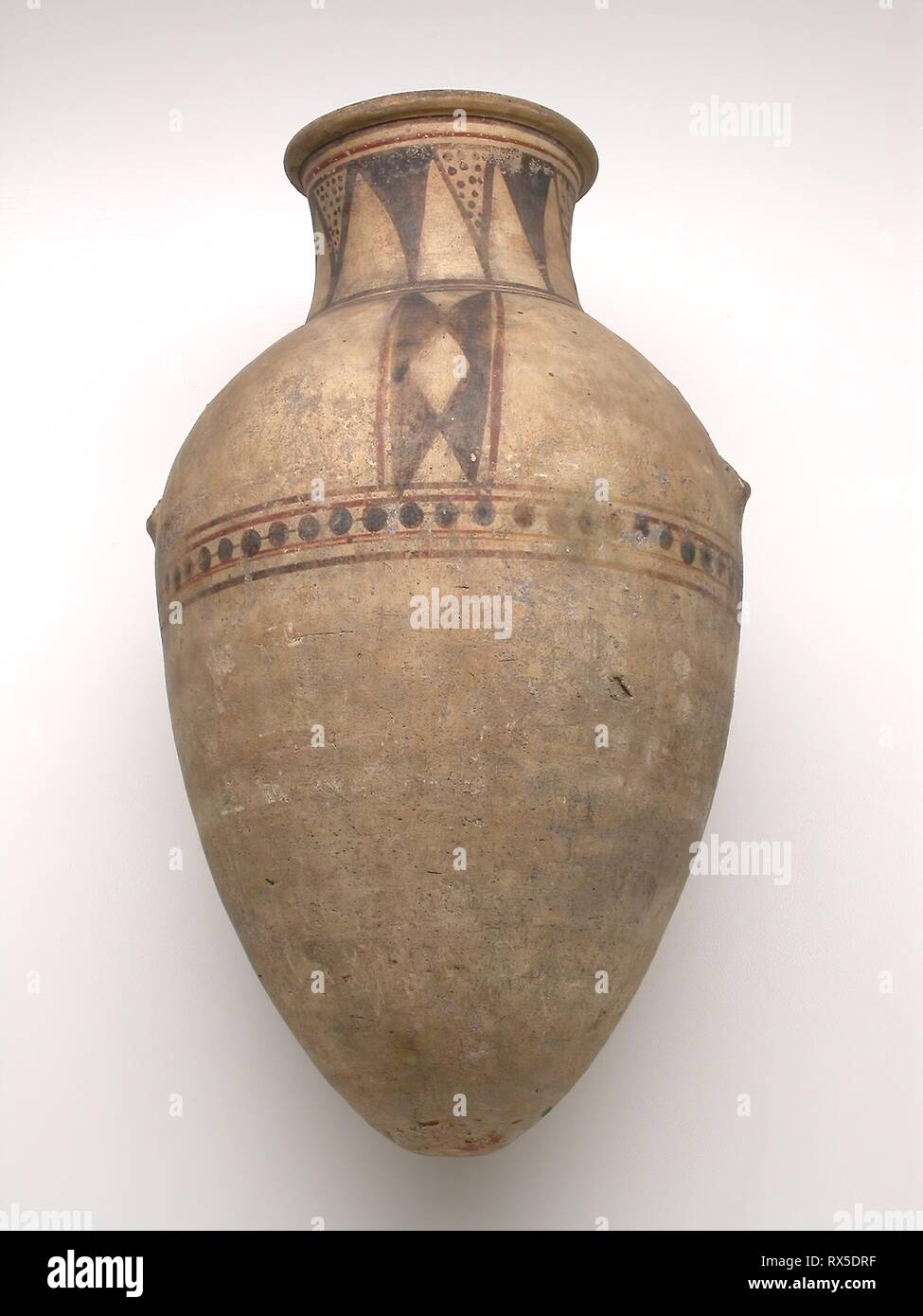 Amphora. Egyptian. Date: 1550 BC-1295 BC. Dimensions: 36.2 × 21.6 × 21.6 cm (14 1/4 × 8 1/2 × 8 ...