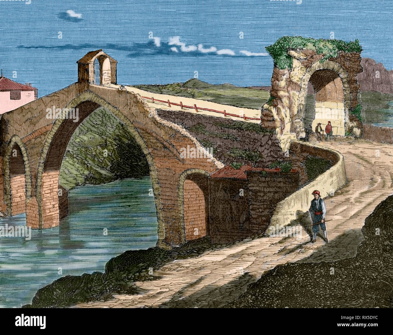 Spain, Catalonia, Martorell. Devil's Bridge. Engraving, later ...