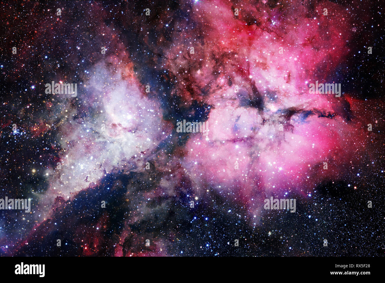 Beautiful nebula and bright stars in outer space, glowing mysterious ...