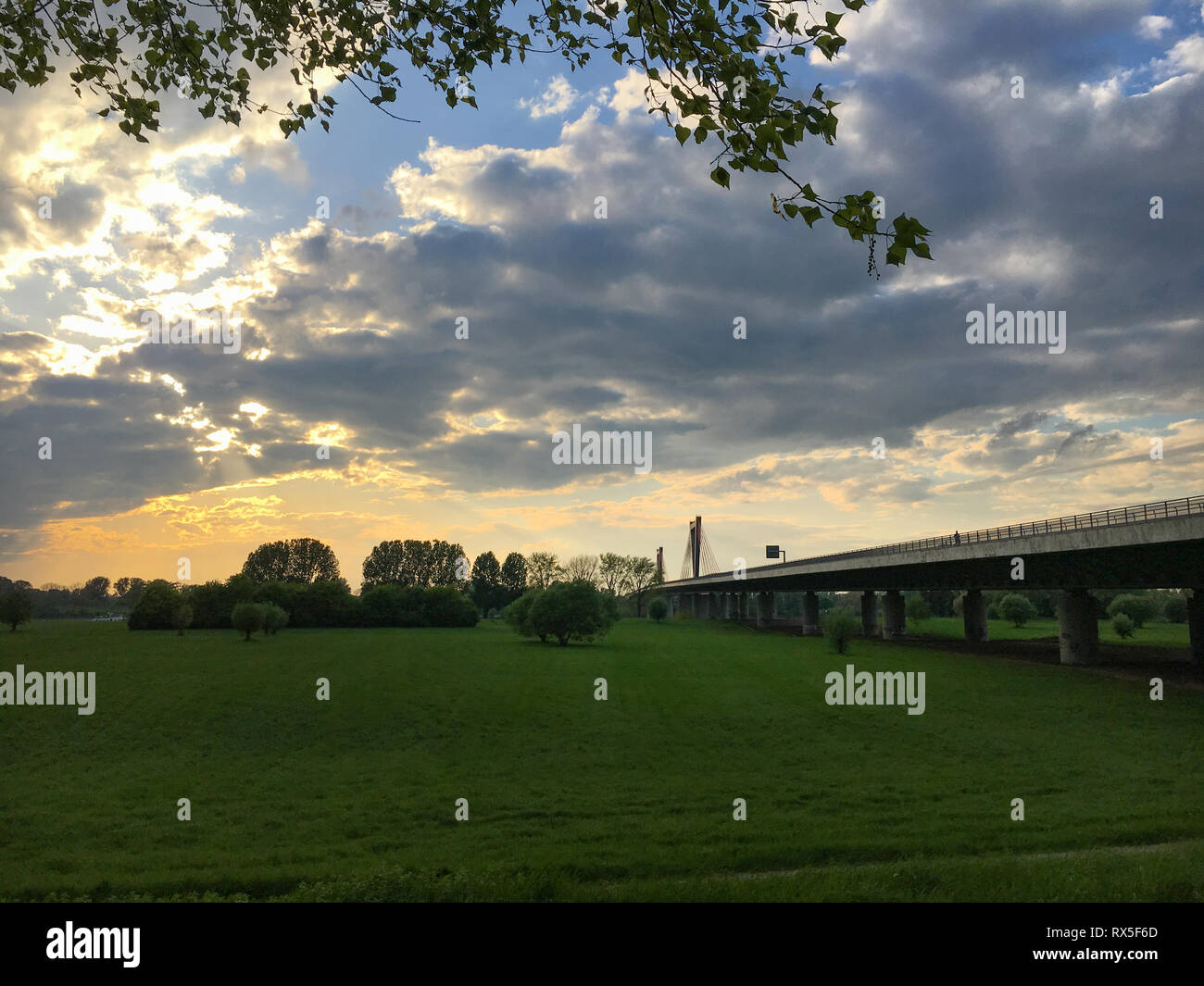 Autobahn A44 bridge (Flughafen Brücke) near Dusseldorf Airport, Germany ...
