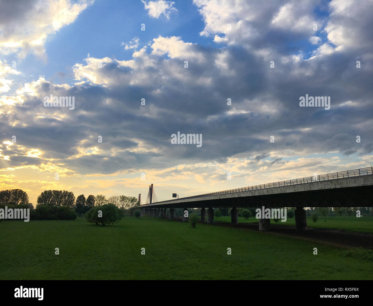 Autobahn A44 bridge (Flughafen Brücke) near Dusseldorf Airport, Germany ...