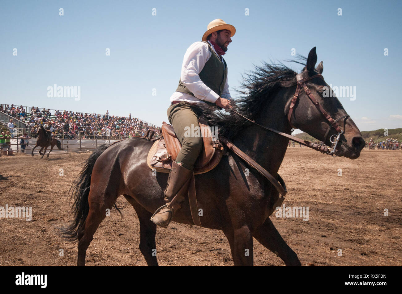 Europe, Italy, Latium, Tarquinia, Game Fair, Italian cowboy, butteri ...
