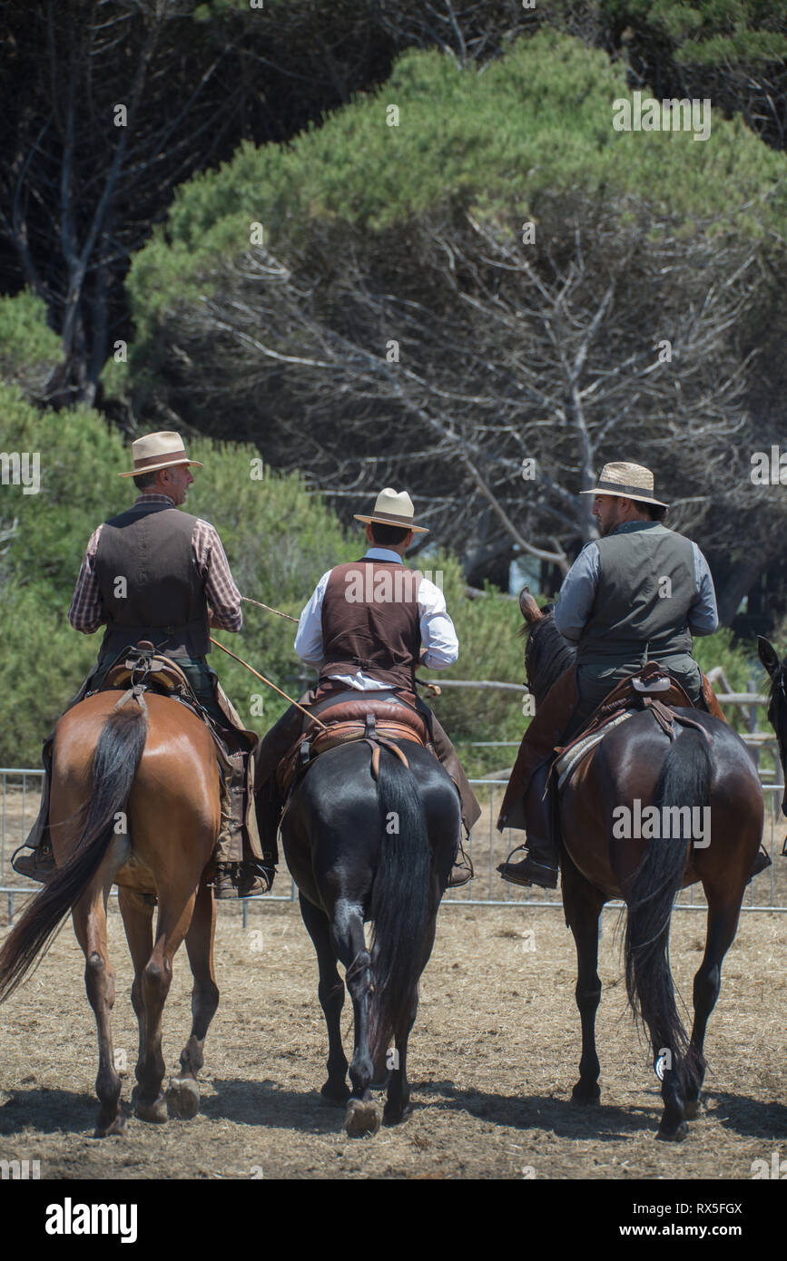 Europe, Italy, Latium, Tarquinia, Game Fair, Italian cowboy, butteri ...
