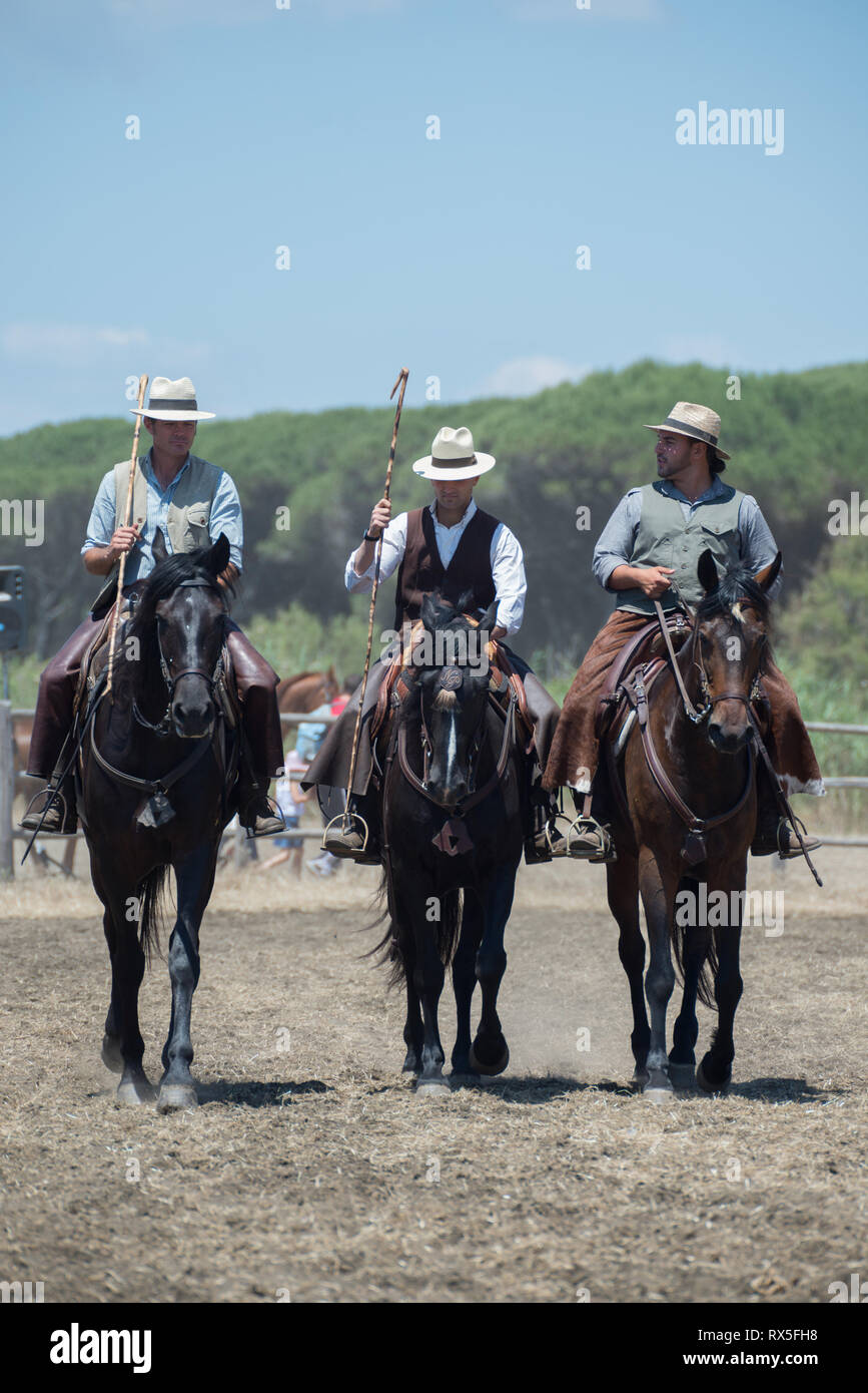 Europe, Italy, Latium, Tarquinia, Game Fair, Italian cowboy, butteri ...