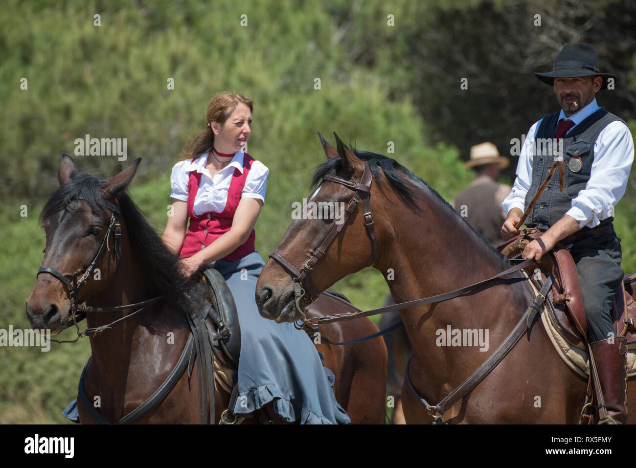 Europe, Italy, Latium, Tarquinia, Game Fair, Italian cowboy, butteri ...